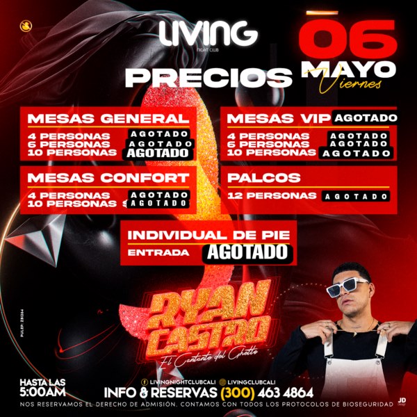 RYAN CASTRO – VIERNES 06 DE MAYO | Living Night Club